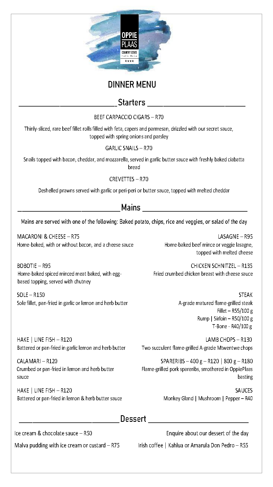 Pub and Restaurant • OppiePlaas Country Estate - Wedding and function ...